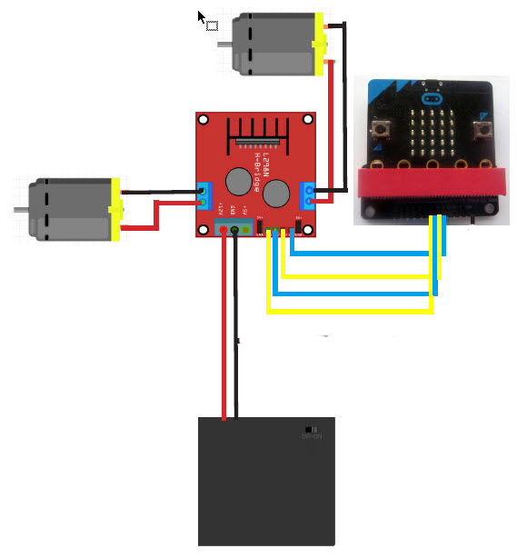 Opgave 1A med robotbil (med L298N + m:bit Breakout Board) | Min micro:bit