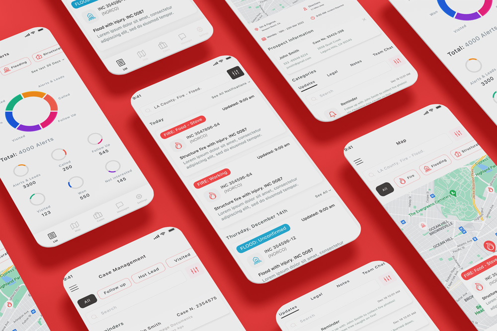 Fire & Flood Accident & Emergency Services Mobile App Template