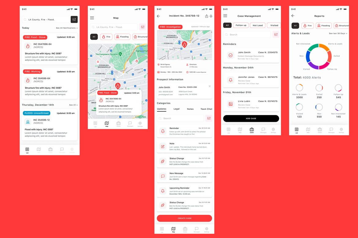 Fire & Flood Accident & Emergency Services Mobile App Template