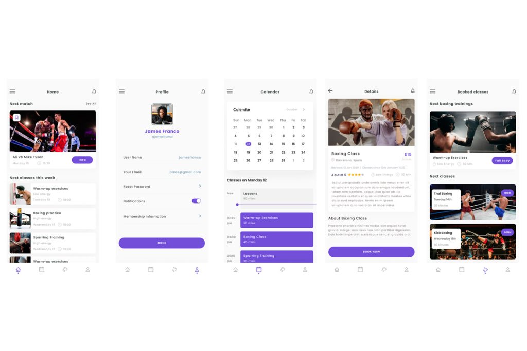 High Quality Boxing Club & Sports School Mobile App & Ui Kit Template