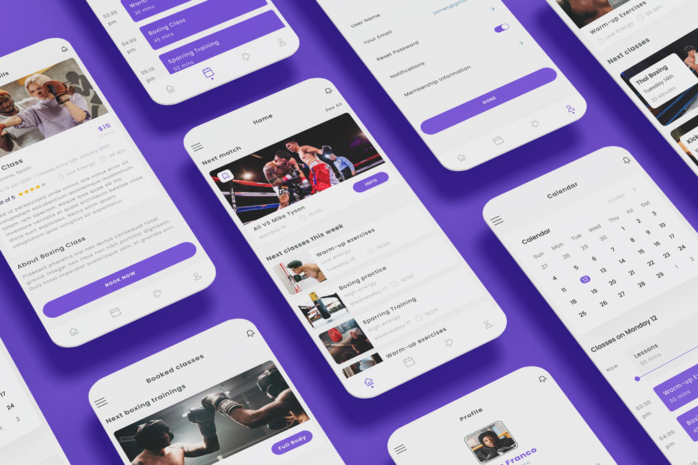 High Quality Boxing Club & Sports School Mobile App & Ui Kit Template