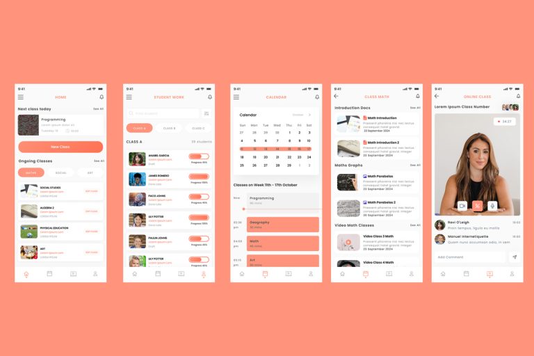 Tutor & Professor, Manage Classroom & Student App UI Kit Template