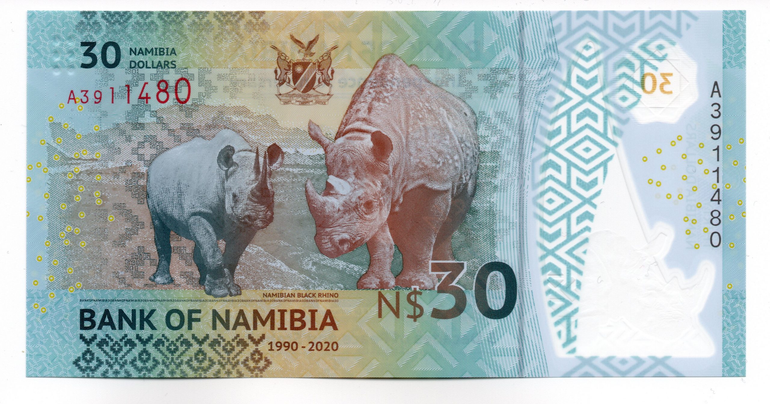 Namibia – 30 Dollars 2020 – Pick 18 – Numastic.com