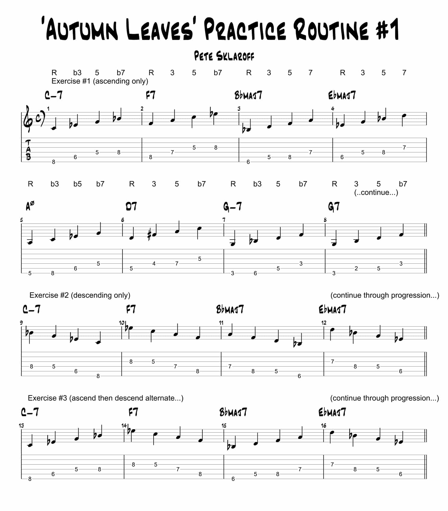 'Autumn Leaves' Practice Routine - Online Guitar lessons