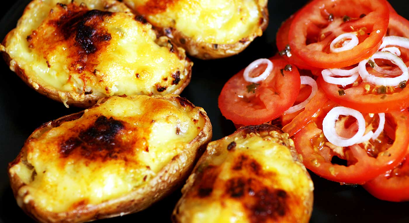 Dobbelbakte poteter - Oppskriftskroken Stekte & bakte poteter