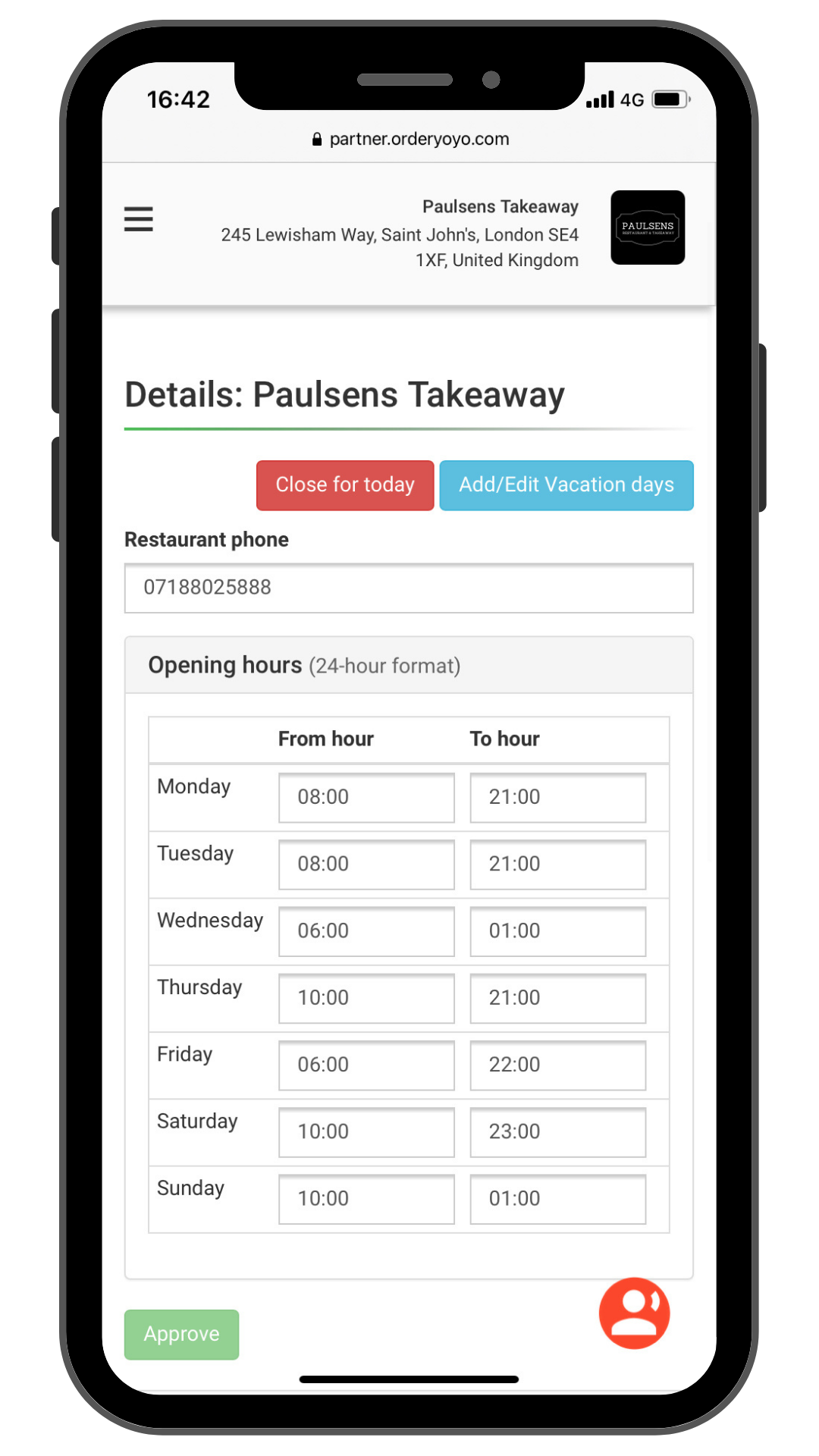 How To Update Opening Hours In Partner Centre - OrderYOYO