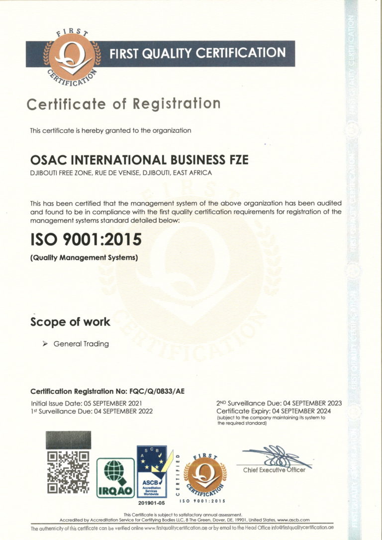 Certificates – OSAC