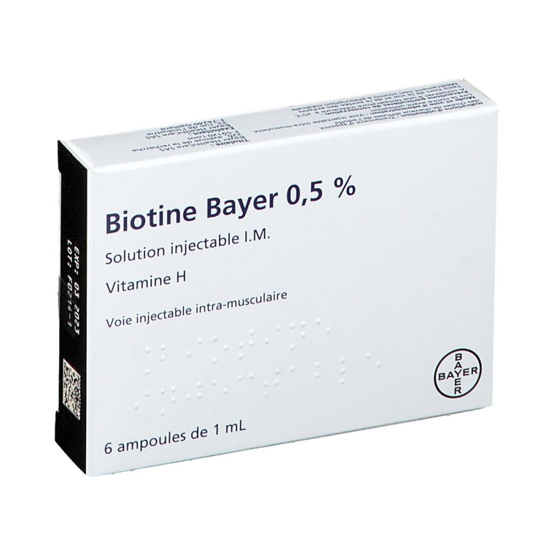 Biotine Bayer 0.5% Vitamin H IM Injection (Pack of 6 x 1ml amps ...