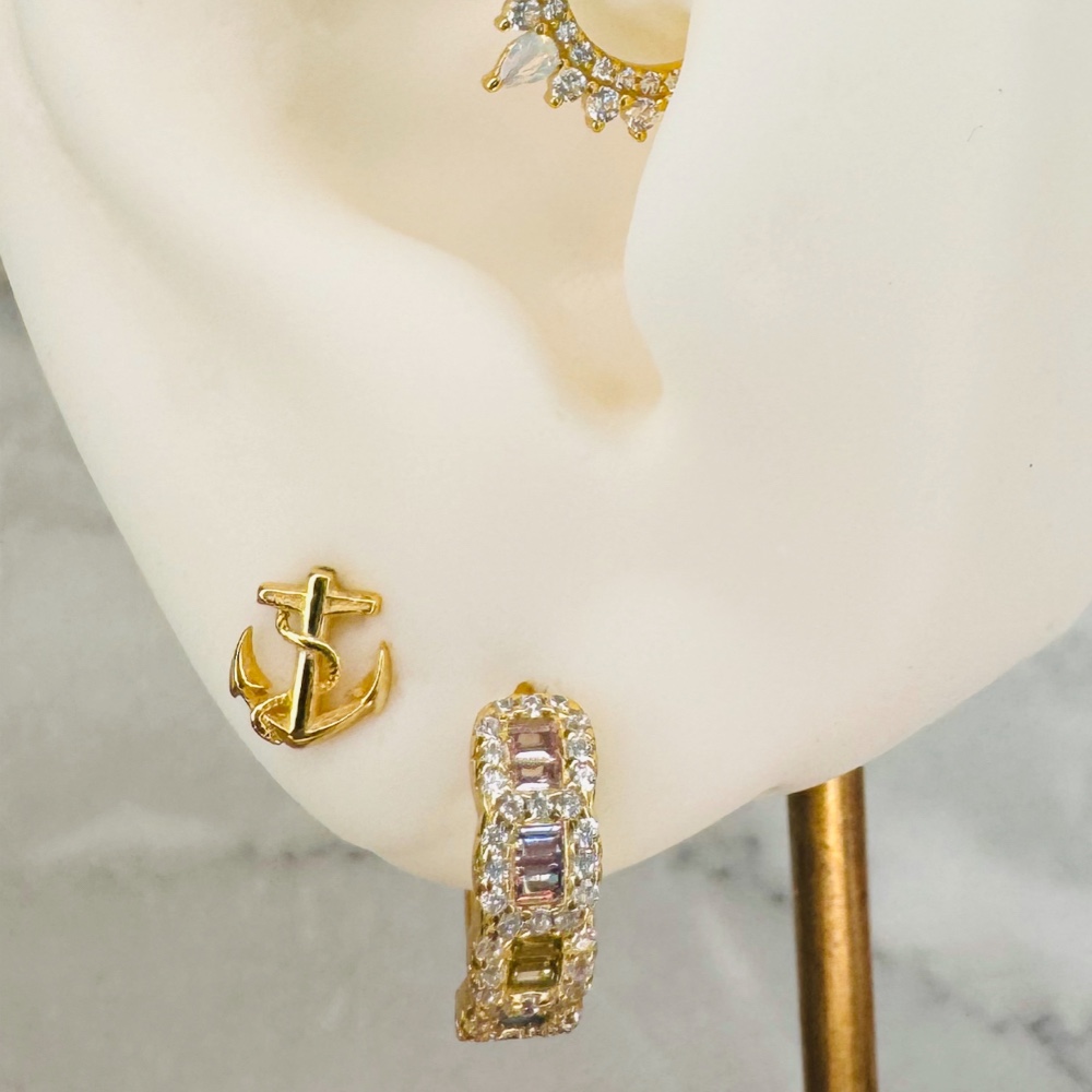 Anchor labret (Gold & Silver) - Posh Piercing