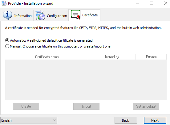 Installing ProVide - ProVide Server: Private Cloud Solutions with SFTP