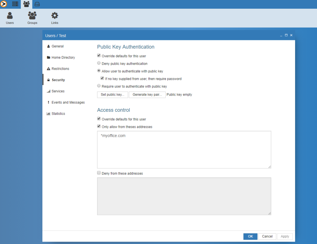 IP-Access Management - ProVide Server: Private Cloud Solutions with SFTP