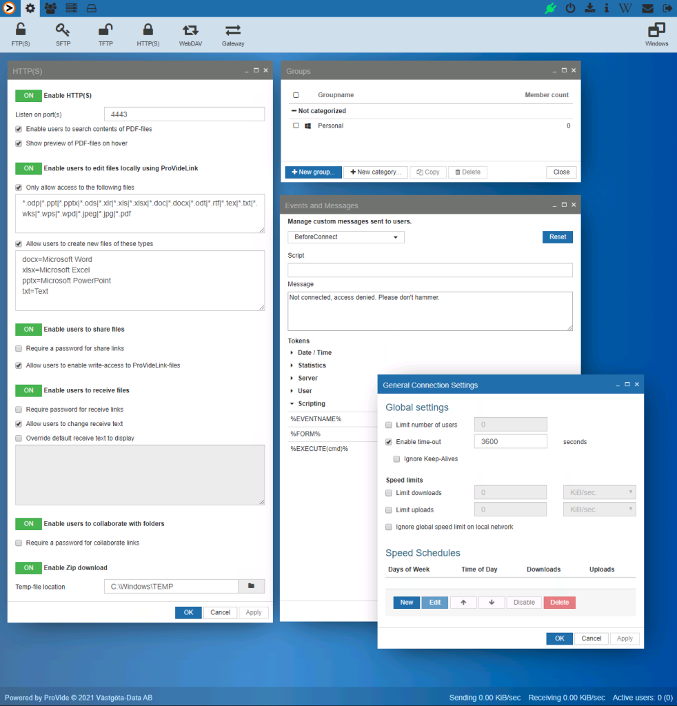 Remote Administration - ProVide Server: Private Cloud Solutions with SFTP