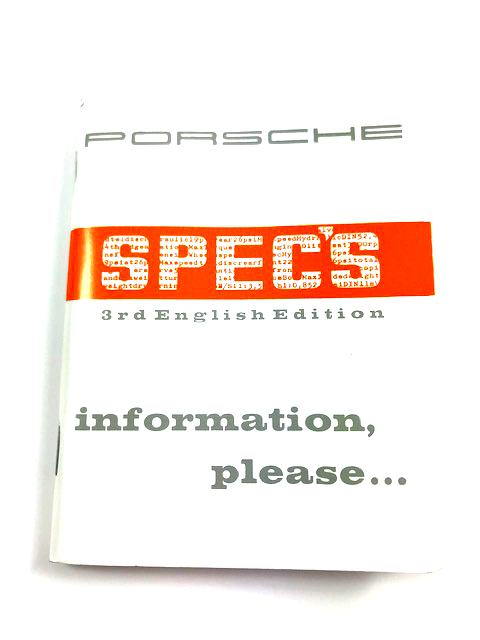Book, Technical Specifications / Spec's - all 356 - PRS 356 - Porsche ...