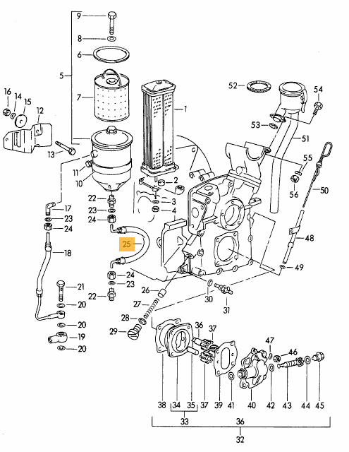 Oil Filter Outlet Hose (Steel Braided) - all 356 - PRS 356 - Porsche ...