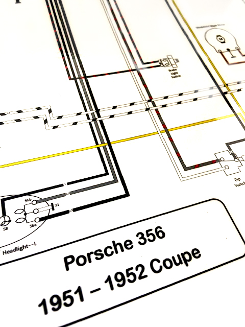 Wiring Diagram, 1951-1952 356 PreA (With Pull Switches) - PRS 356 ...