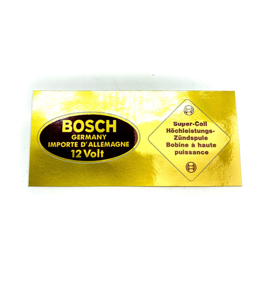 Decal / Sticker, Bosch, Blue Coil 12 Volt - PRS 356 - Porsche 356 Parts ...