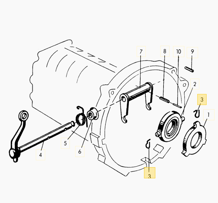 Retaining Spring for Clutch Release Bearing - 356, 356A - PRS 356 ...
