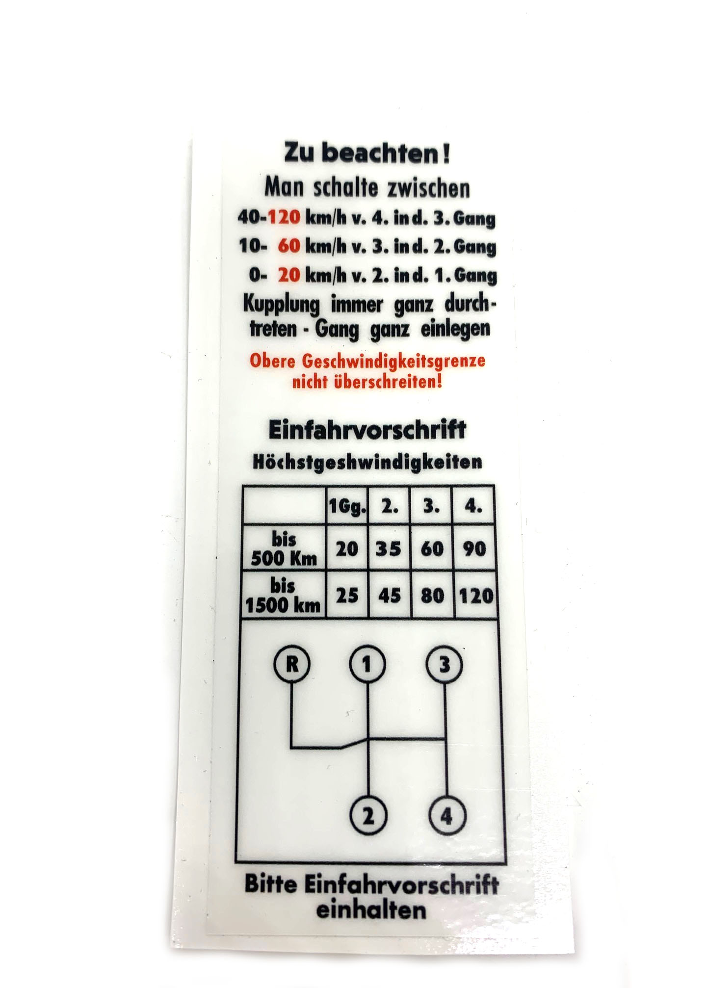 Decal / Sticker, Shift Pattern Windscreen Decal (updated Style) - 356 ...