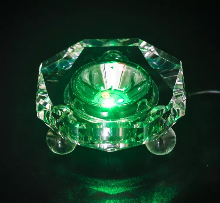 Octagonal LED Crystal Base – Customised Crystal Engravings