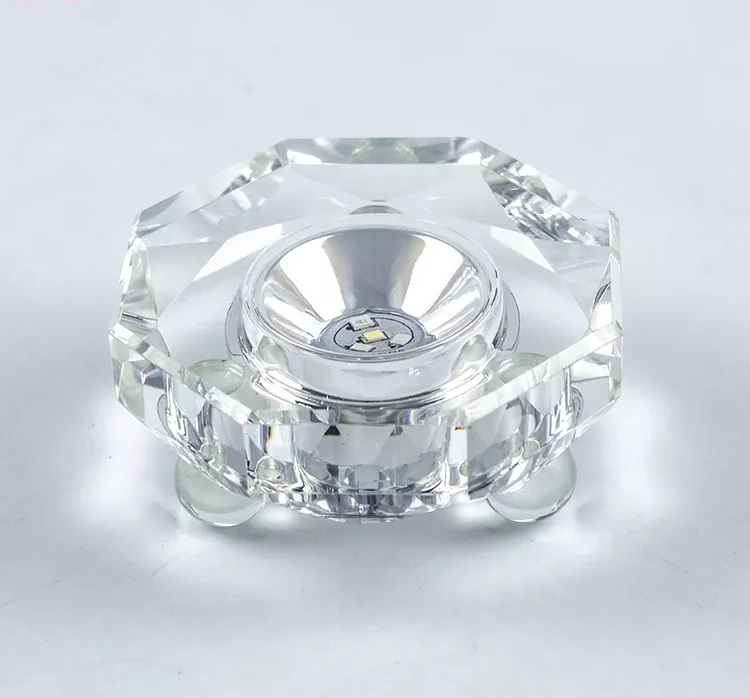 Octagonal LED Crystal Base – Customised Crystal Engravings