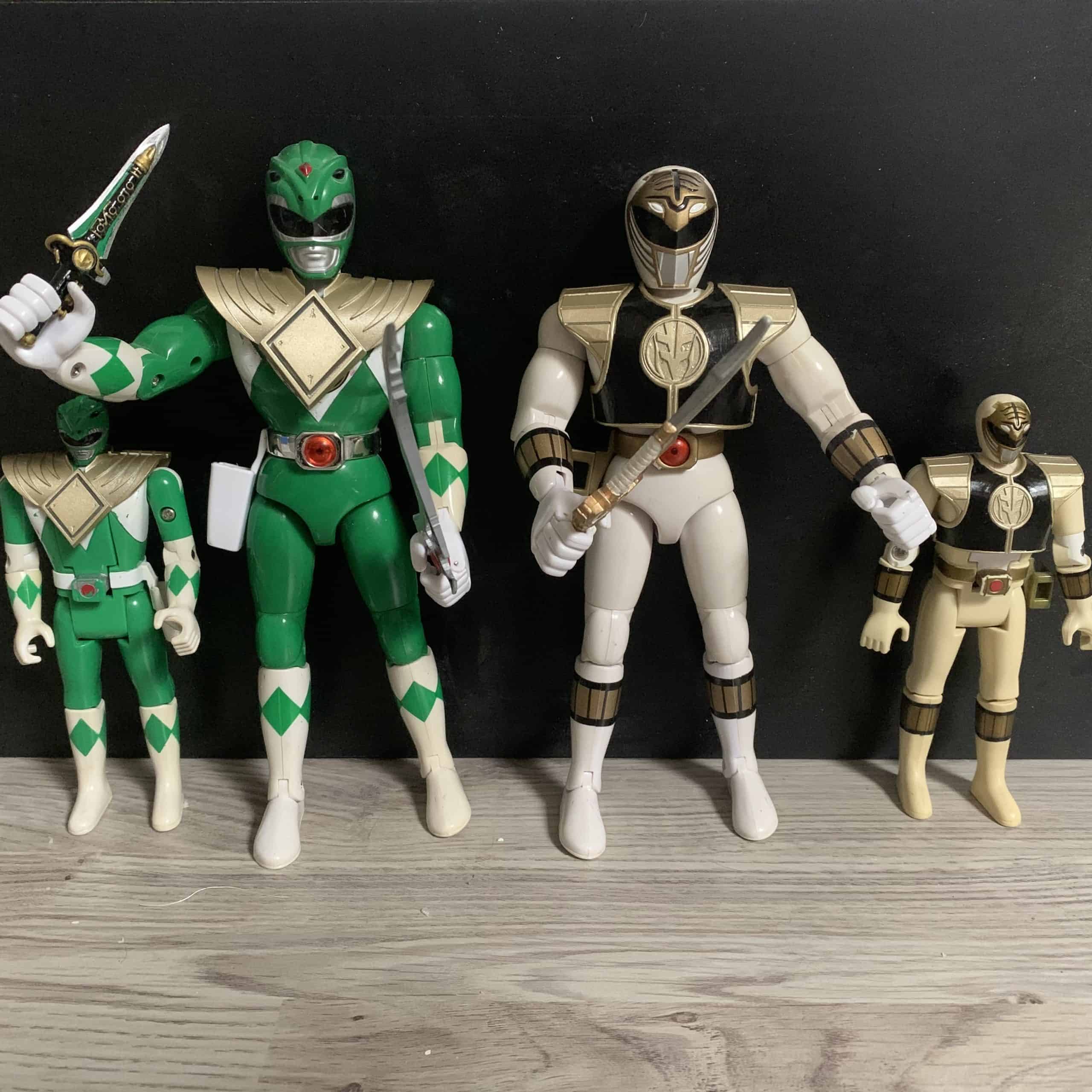 MMPR 8 Inch White Ranger & Green Ranger Shield - Rangers Remorphed