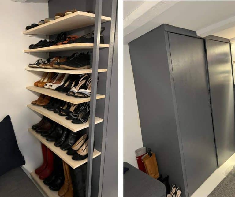 DIY Shoe Rack for Small Spaces - RedesignDIY