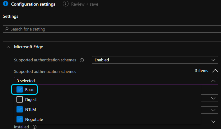 After saving and assigning the policy to just the users with this ...
