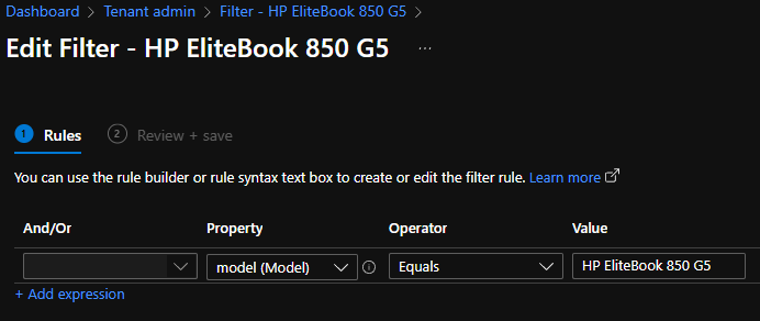 Deploy a BIOS Update policy (virtual group and filter)
