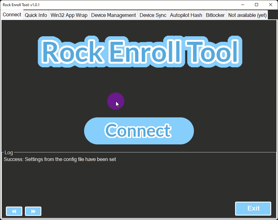 Connect tab in action