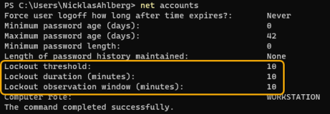 Windows 11: Local account lockout policy