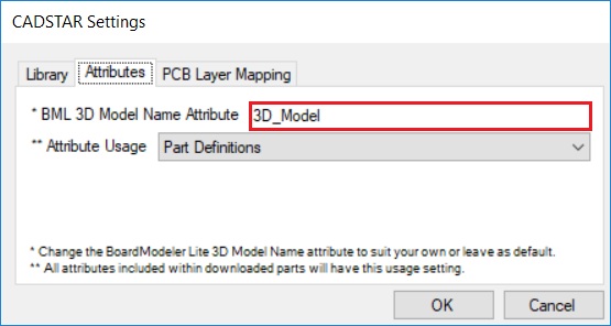 CADSTAR Attributes Settings in Library Loader - SamacSys