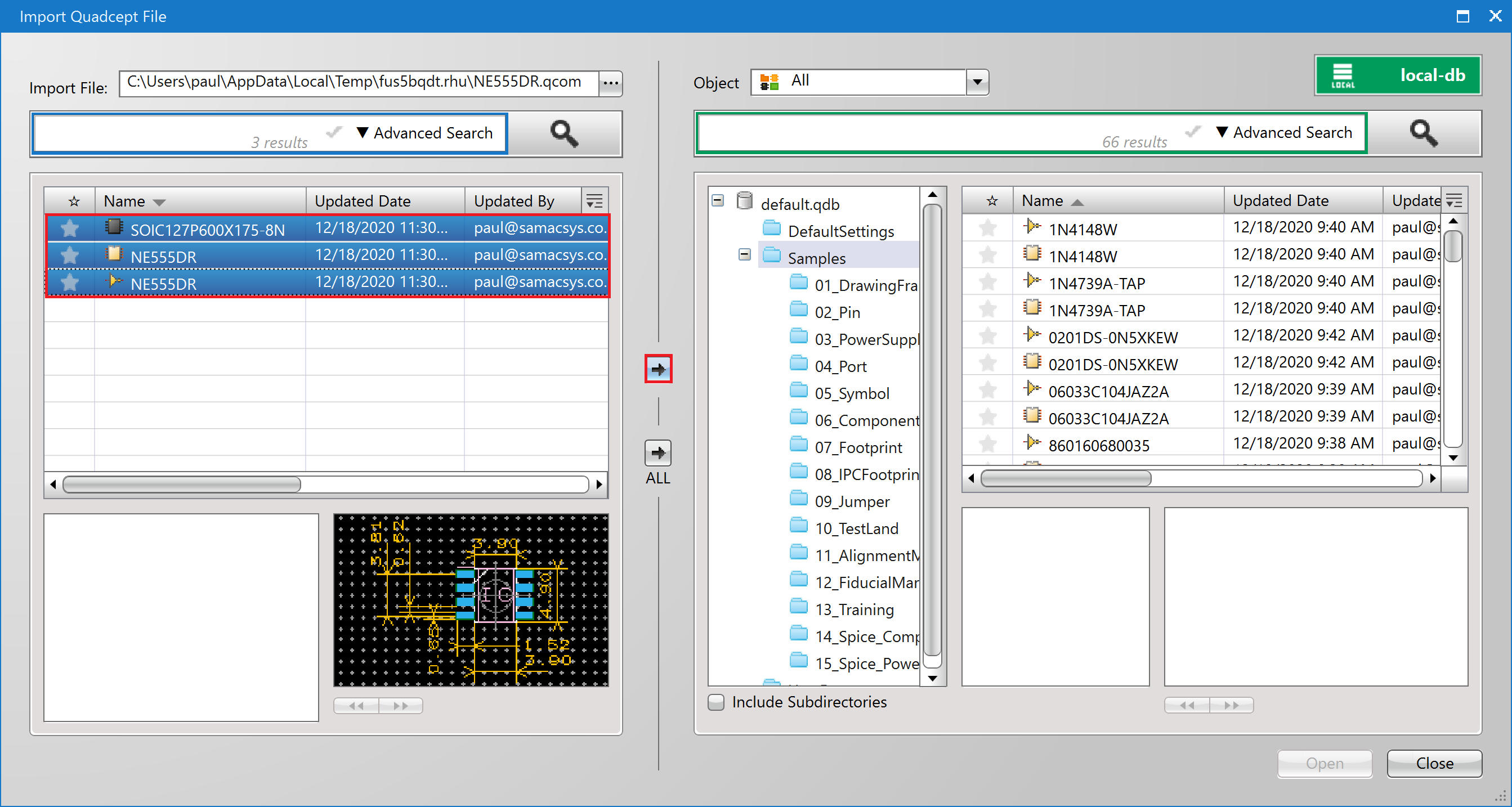 Quadcept Library Import Instructions - SamacSys