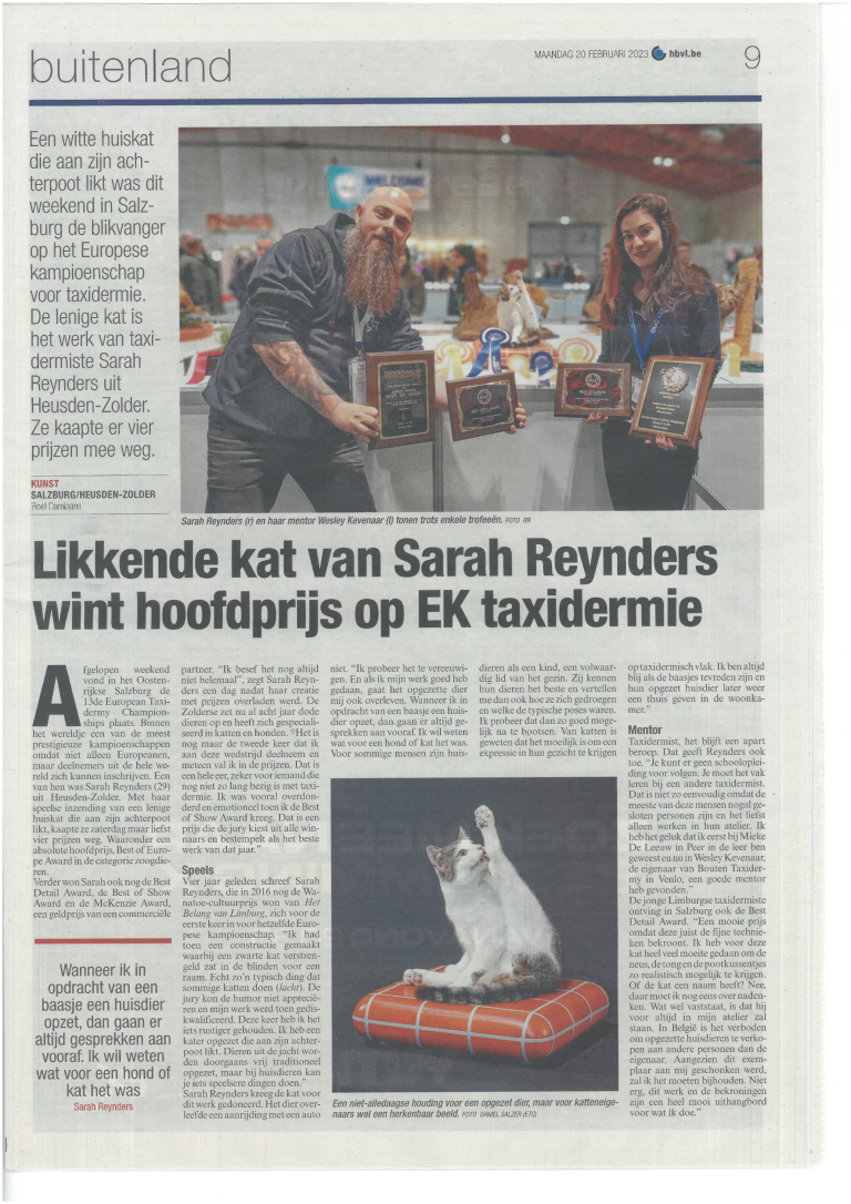 sarah reynders – Hallo ! ik ben taxidermiste, gespecialiseerd in het ...