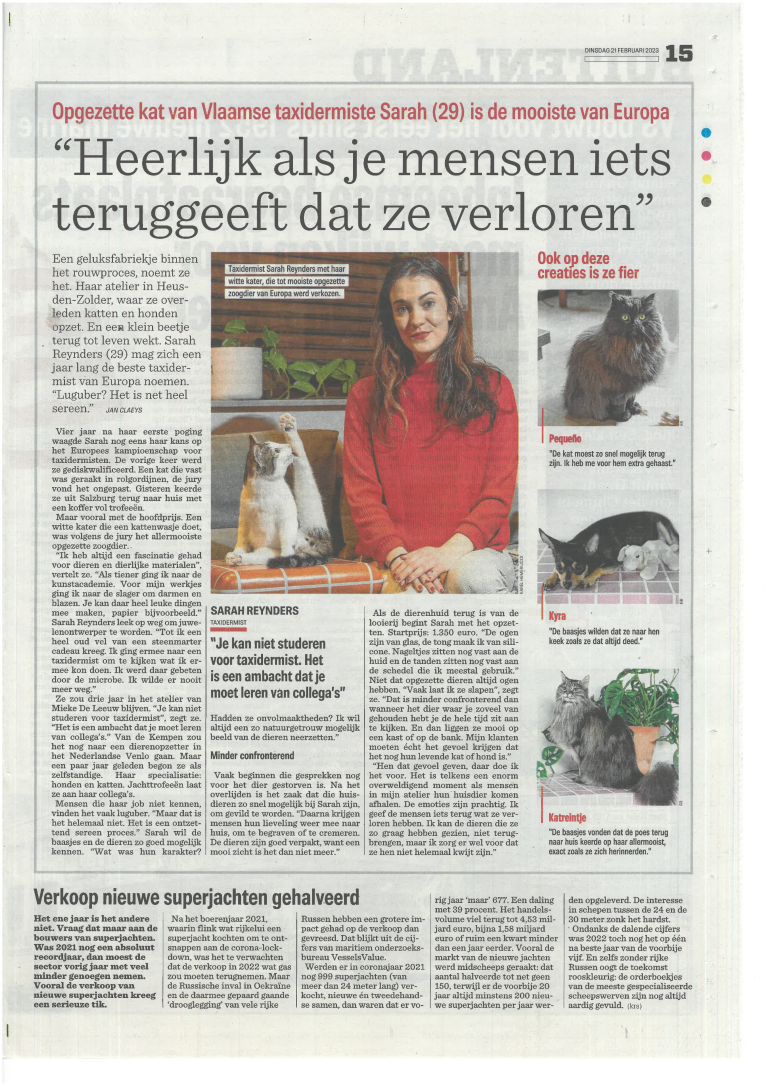 sarah reynders – Hallo ! ik ben taxidermiste, gespecialiseerd in het ...