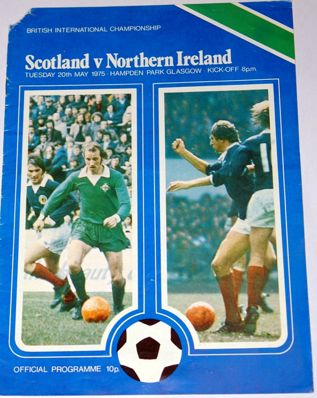 Scotland v Northern Ireland 1975 programme | Scottish Football Memorabilia