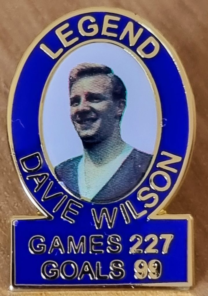 Rangers Legend Badge Davie Wilson - Scottish Football Memorabilia