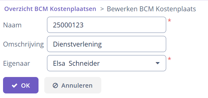 Kostenplaatsen – SEM