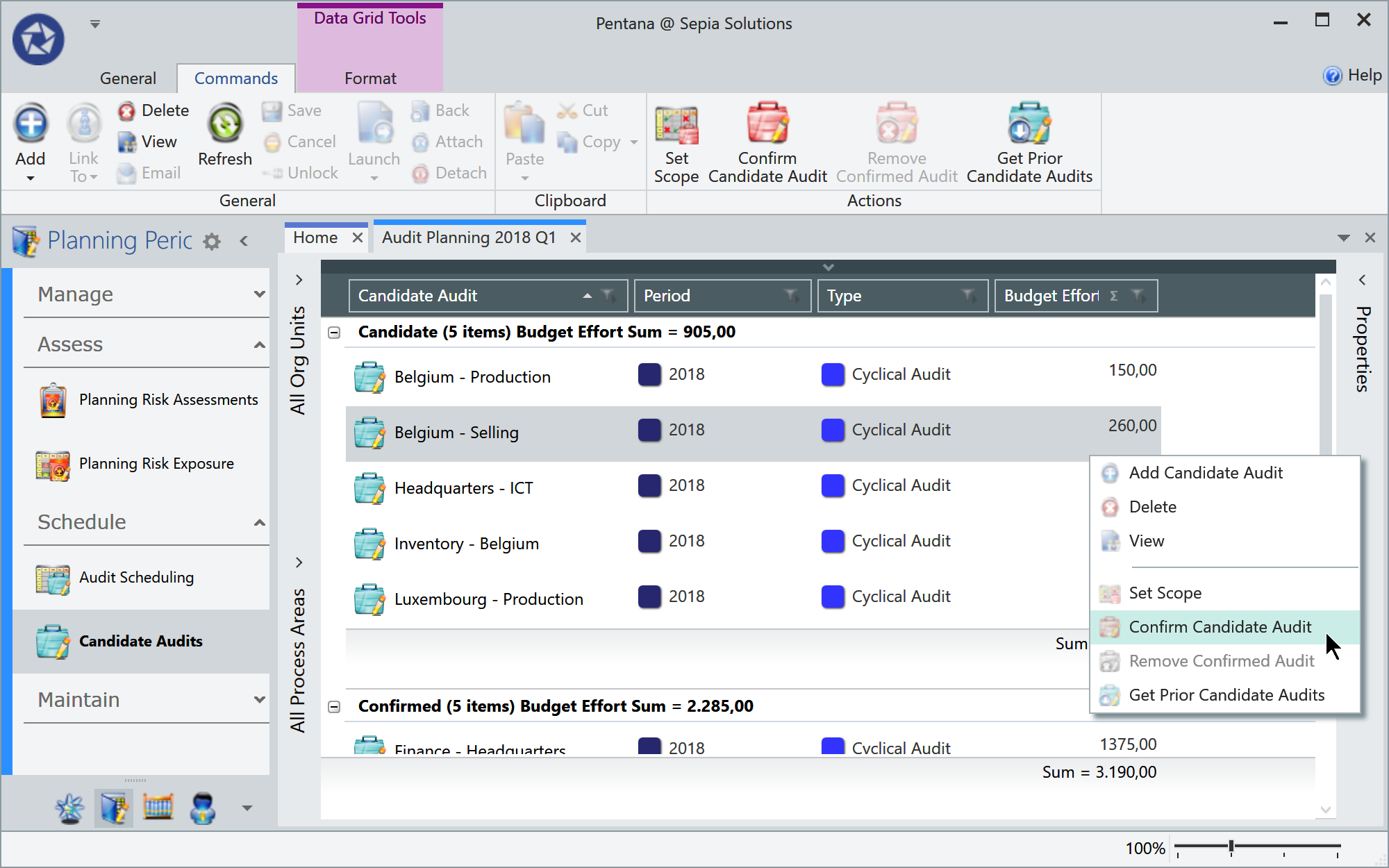 Risk-based audit planning in Pentana - Sepia Solutions