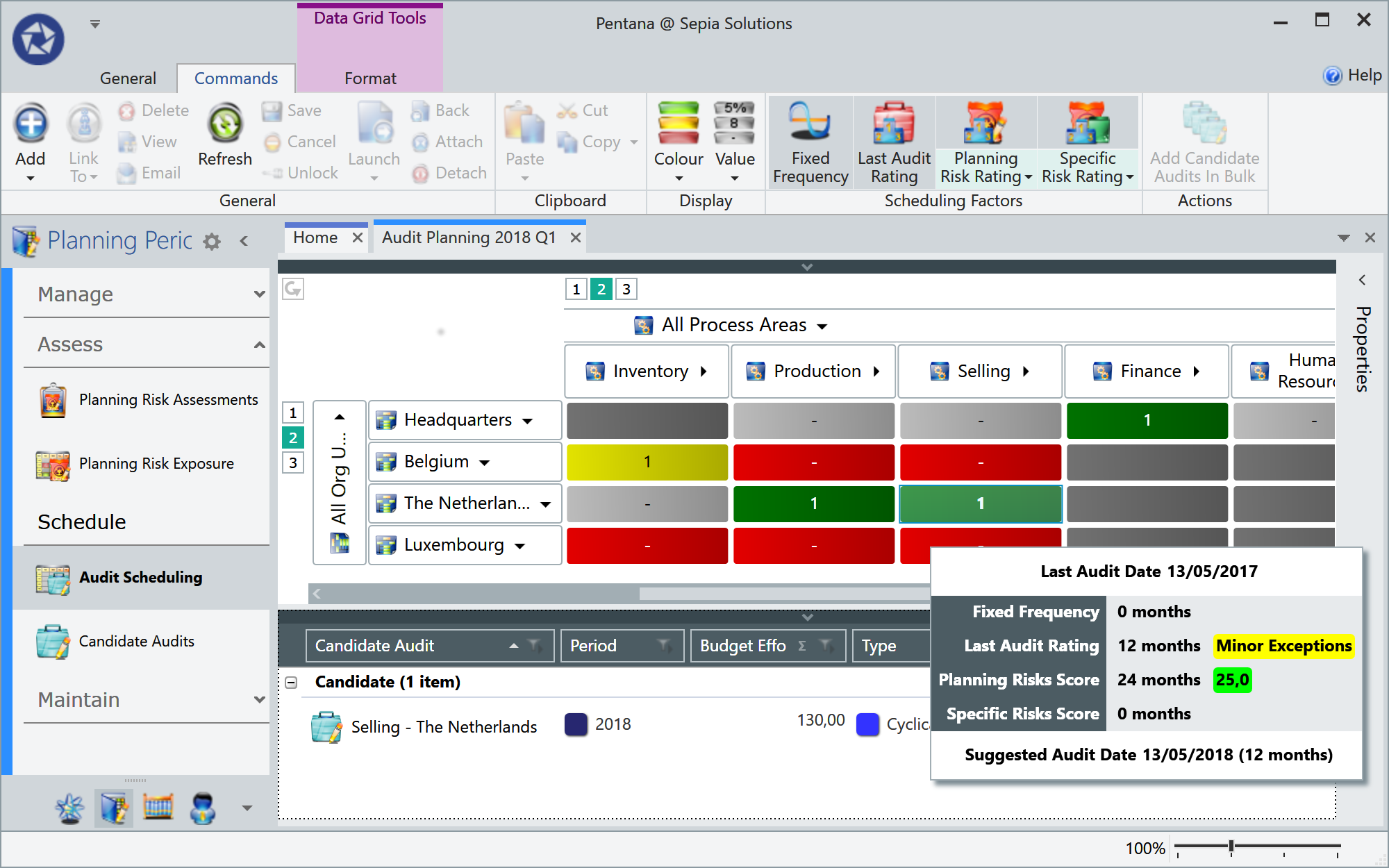 Risk-based audit planning in Pentana - Sepia Solutions