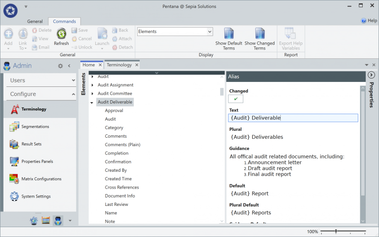 Pentana audit software configuration and setup | Sepia Solutions