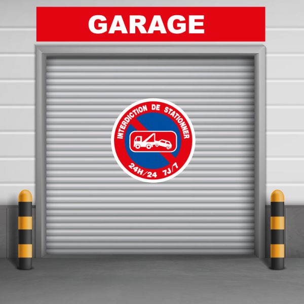 STICKERS AUTOCOLLANT DE SIGNALISATION: INTERDICTION DE STATIONNER 24h ...