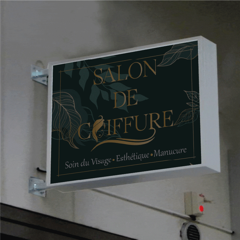 caisson lumineux double face coiffure femme réf 13 - shop enseigne ...