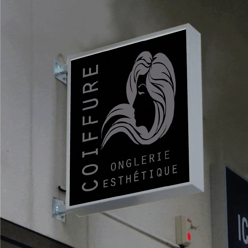 caisson lumineux double face coiffure femme réf 17 - shop enseigne ...