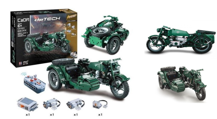 CaDA C51021W Military Motorrad WWII - Snoopy's Brick Shop