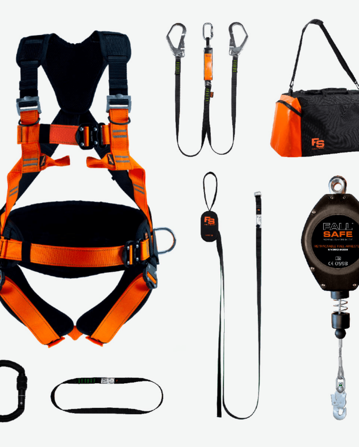 Komplett fallsikringspakke for bygg og industri med komfortsele