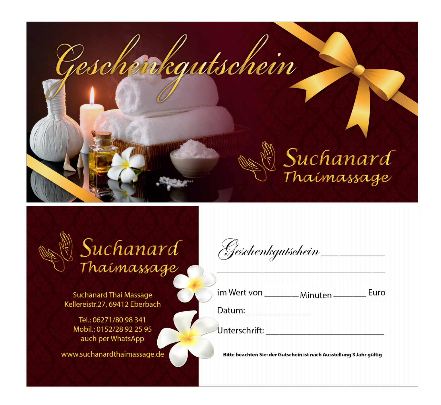 Geschenk-Gutschein – Suchanard Thai Massage