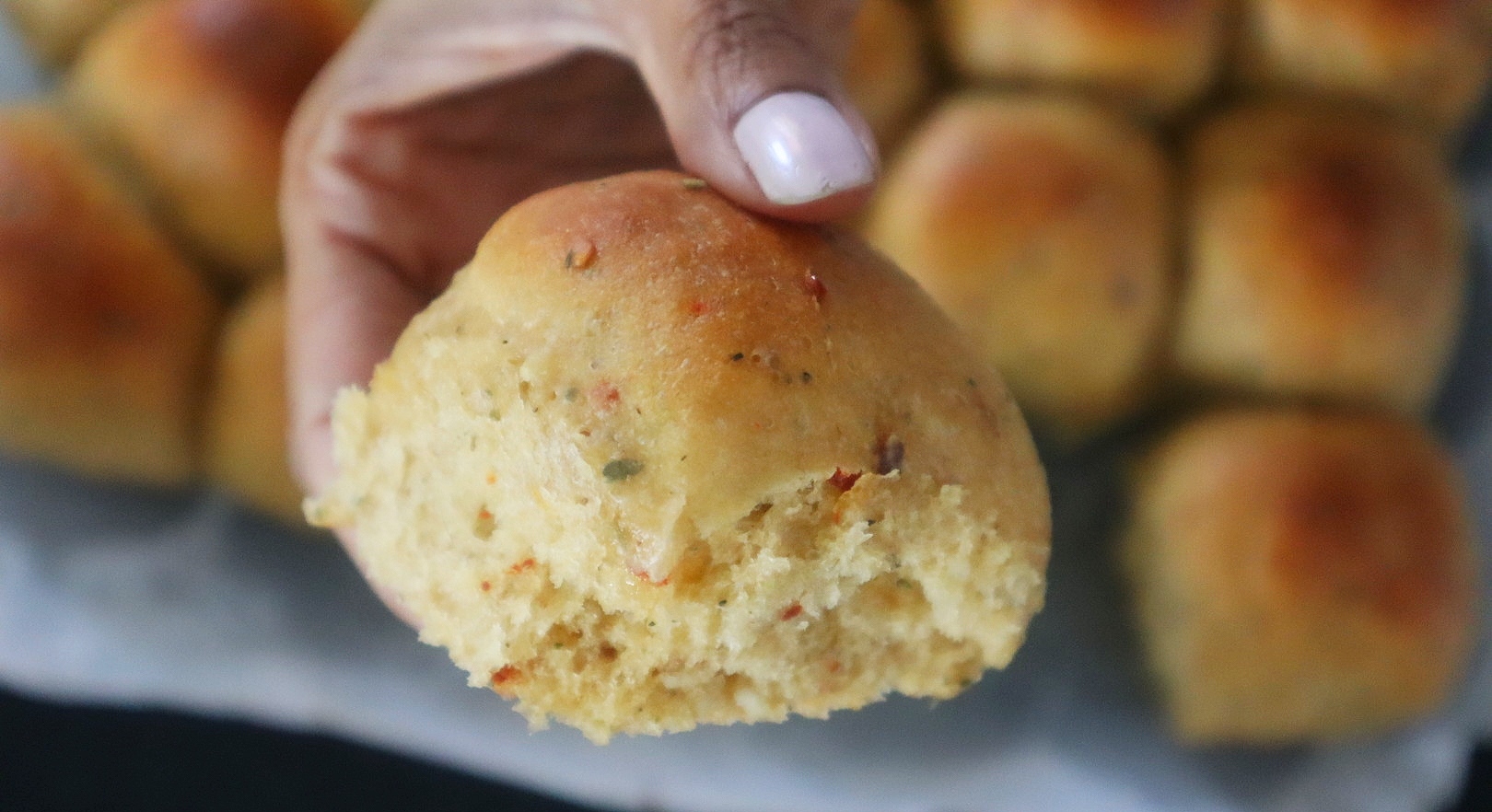 Whole wheat chilli, garlic and herb rolls - Sunita's World - life and food!