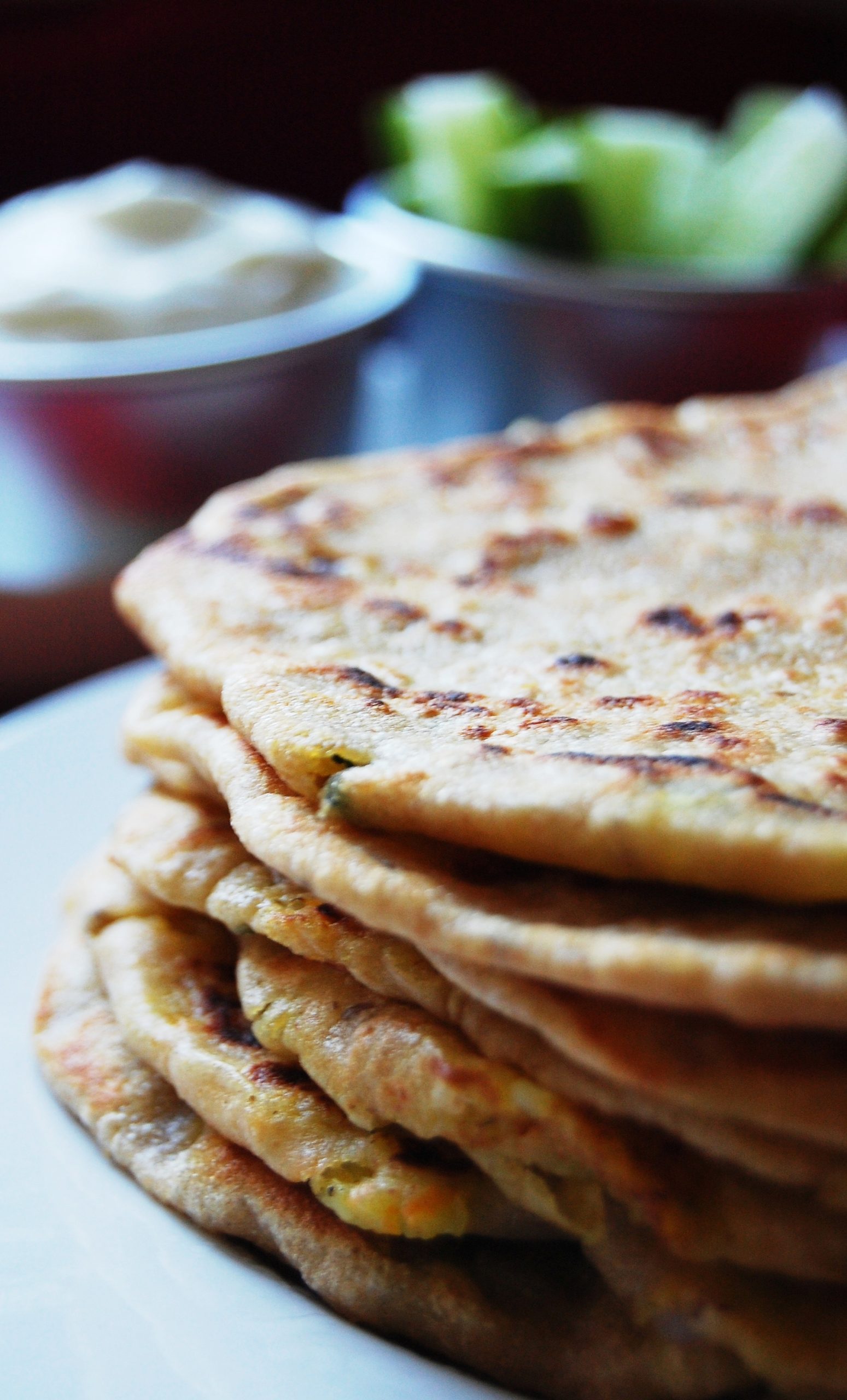 Mixed vegetable and cheese paratha - Sunita's World - life and food!