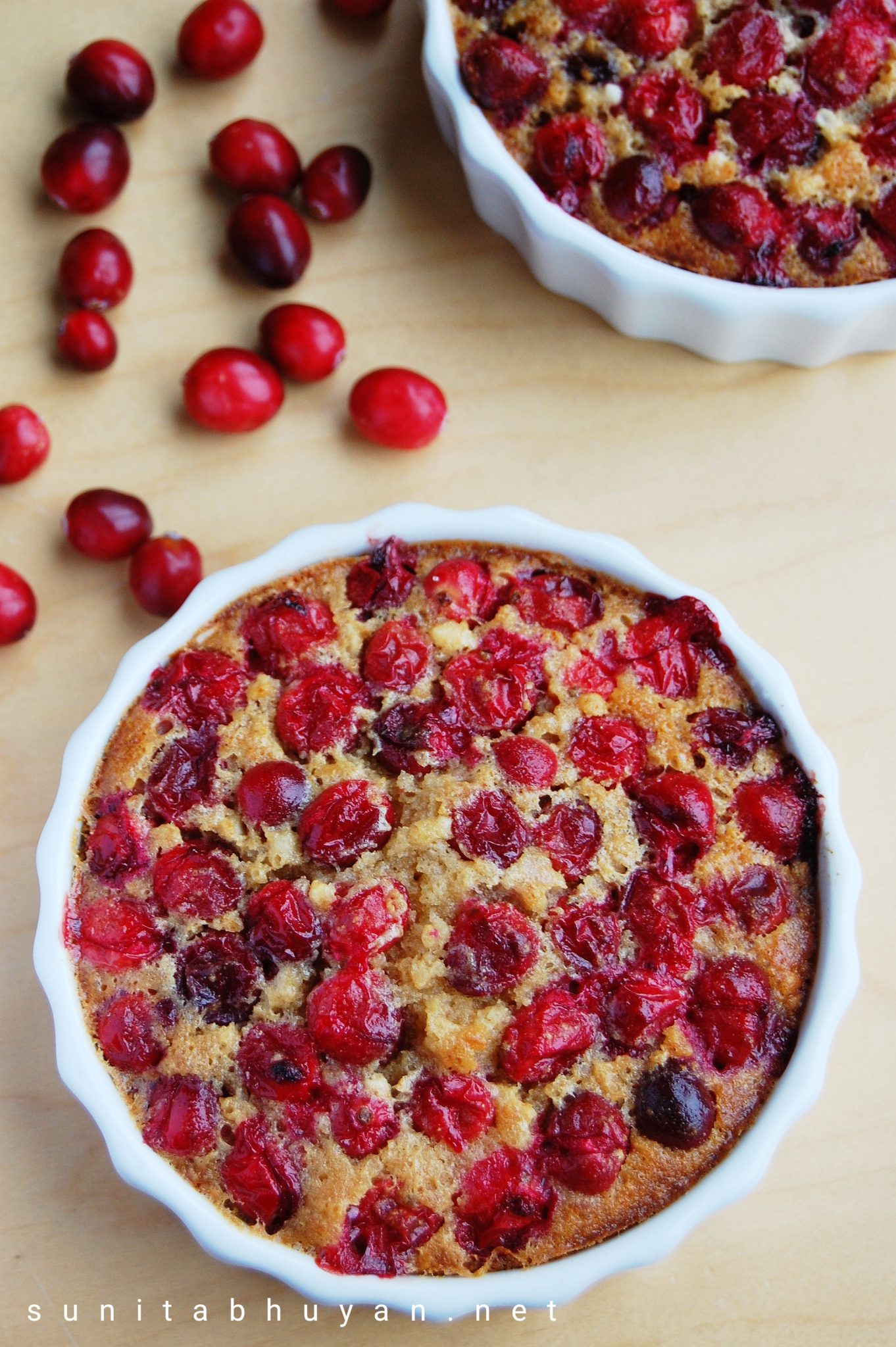 Clafoutis inspired cranberry dessert - Sunita's World - life and food!