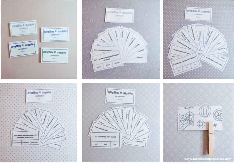Jeu de cartes à pinces sur le présent – Tablettes & Pirouettes
